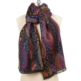 100% Cashmere Scarf by Rapti - Colorful Swirls & Spots