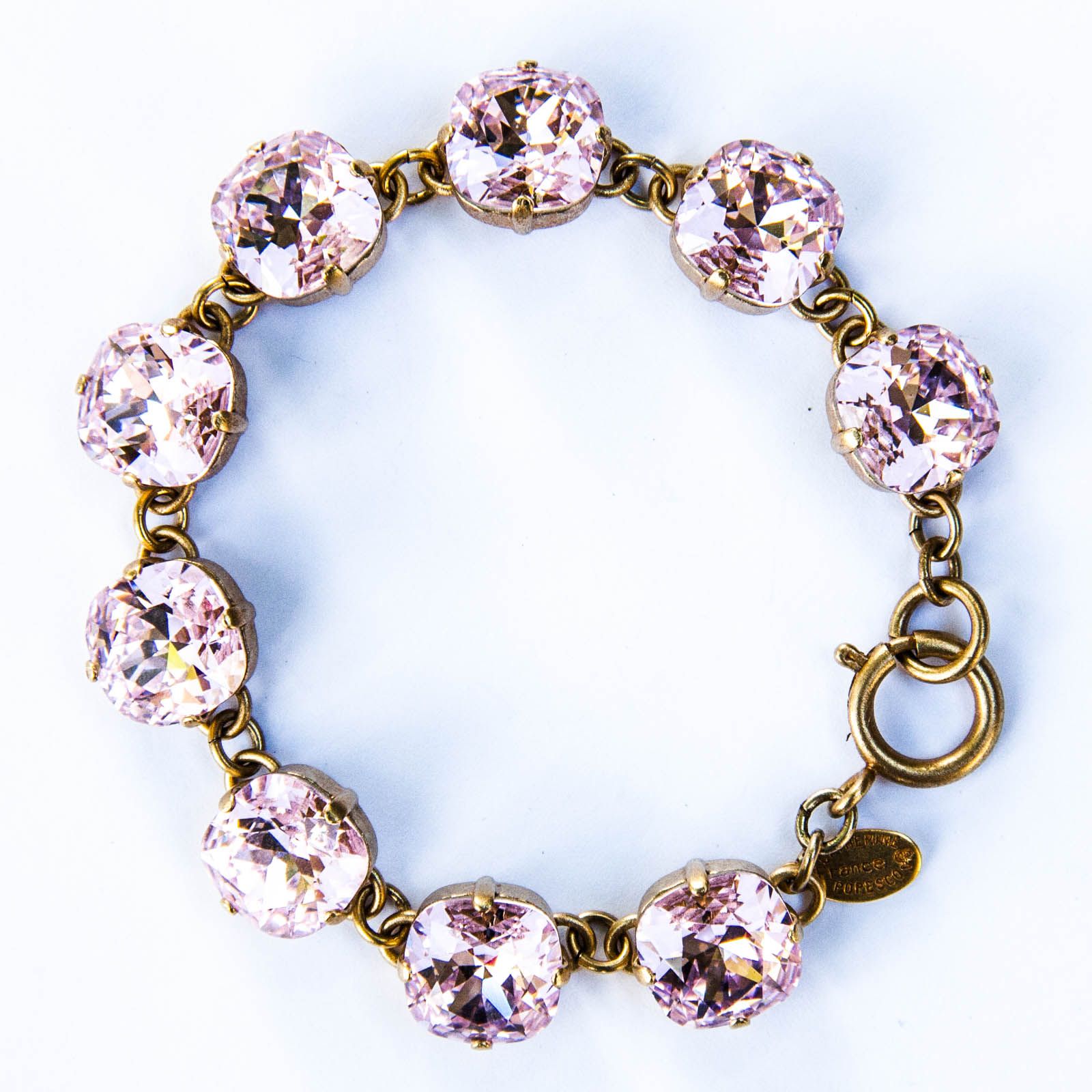 Large Stone Crystal Bracelet - Petal - Gold